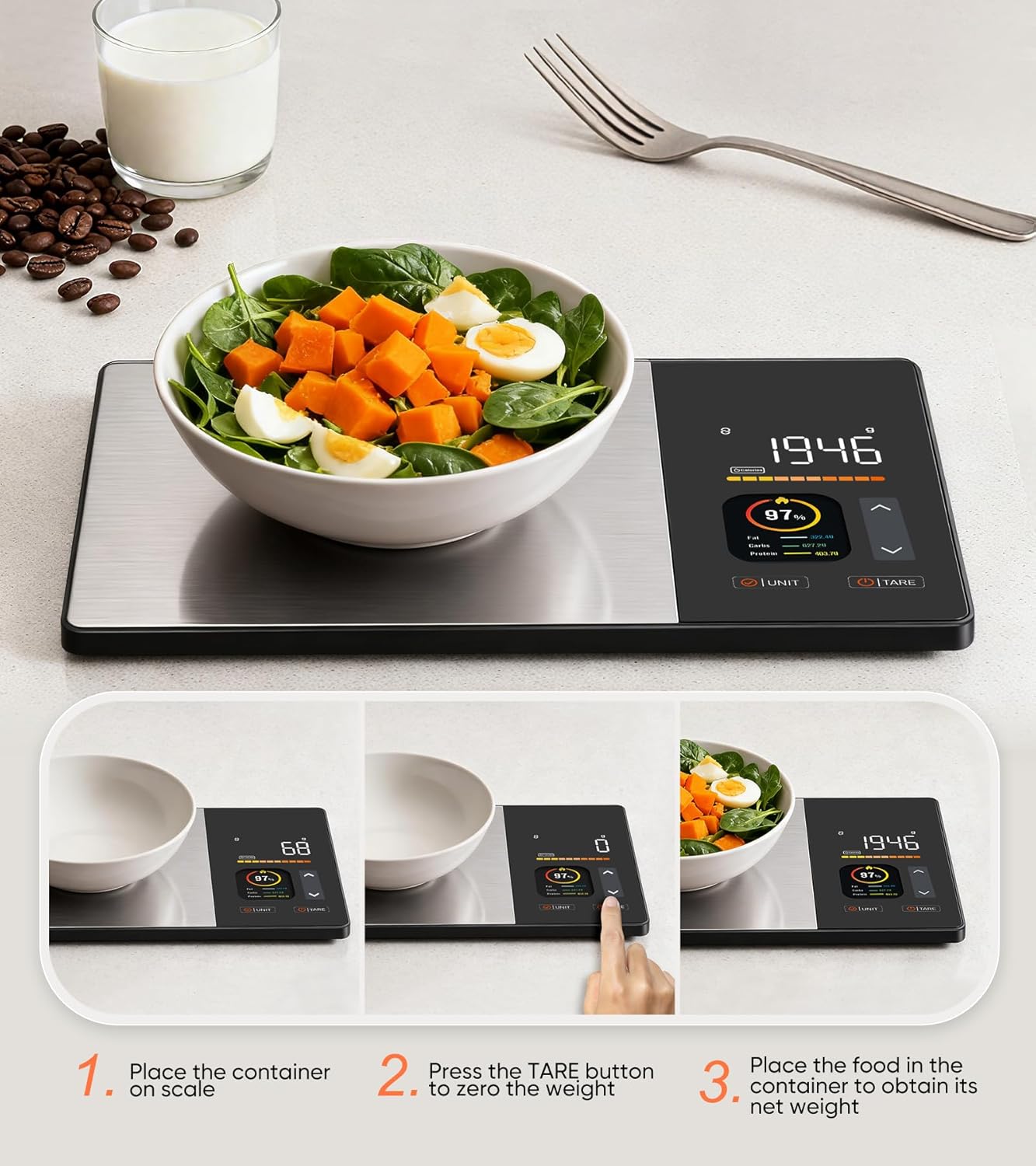 Smartek™ Nutritional Food Scale With 999 Food Codes ميزان غذائي ذكي بـ